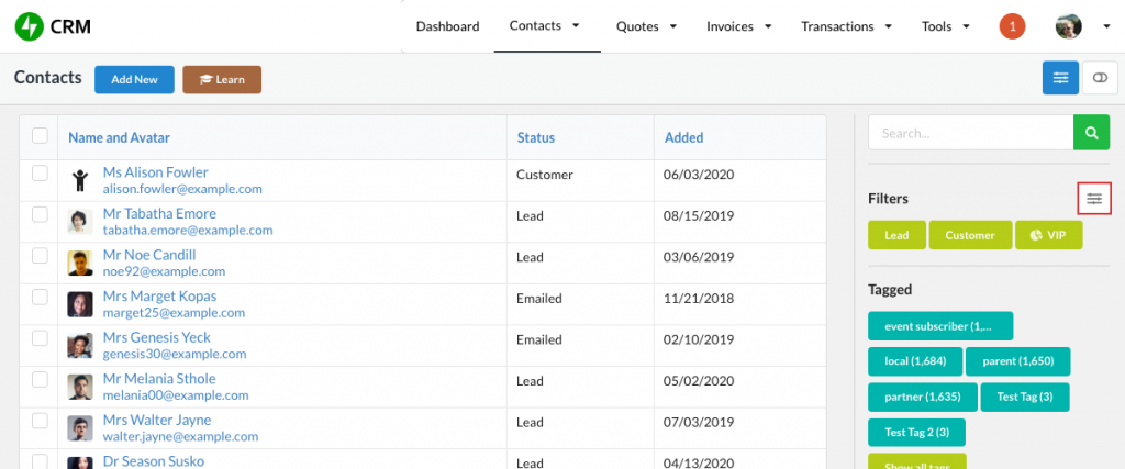 View Contacts in a Segment (via Quickfilter) | Jetpack CRM