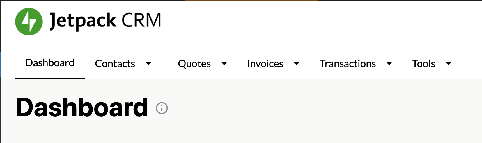 Jetpack CRM Dashboard | Jetpack CRM